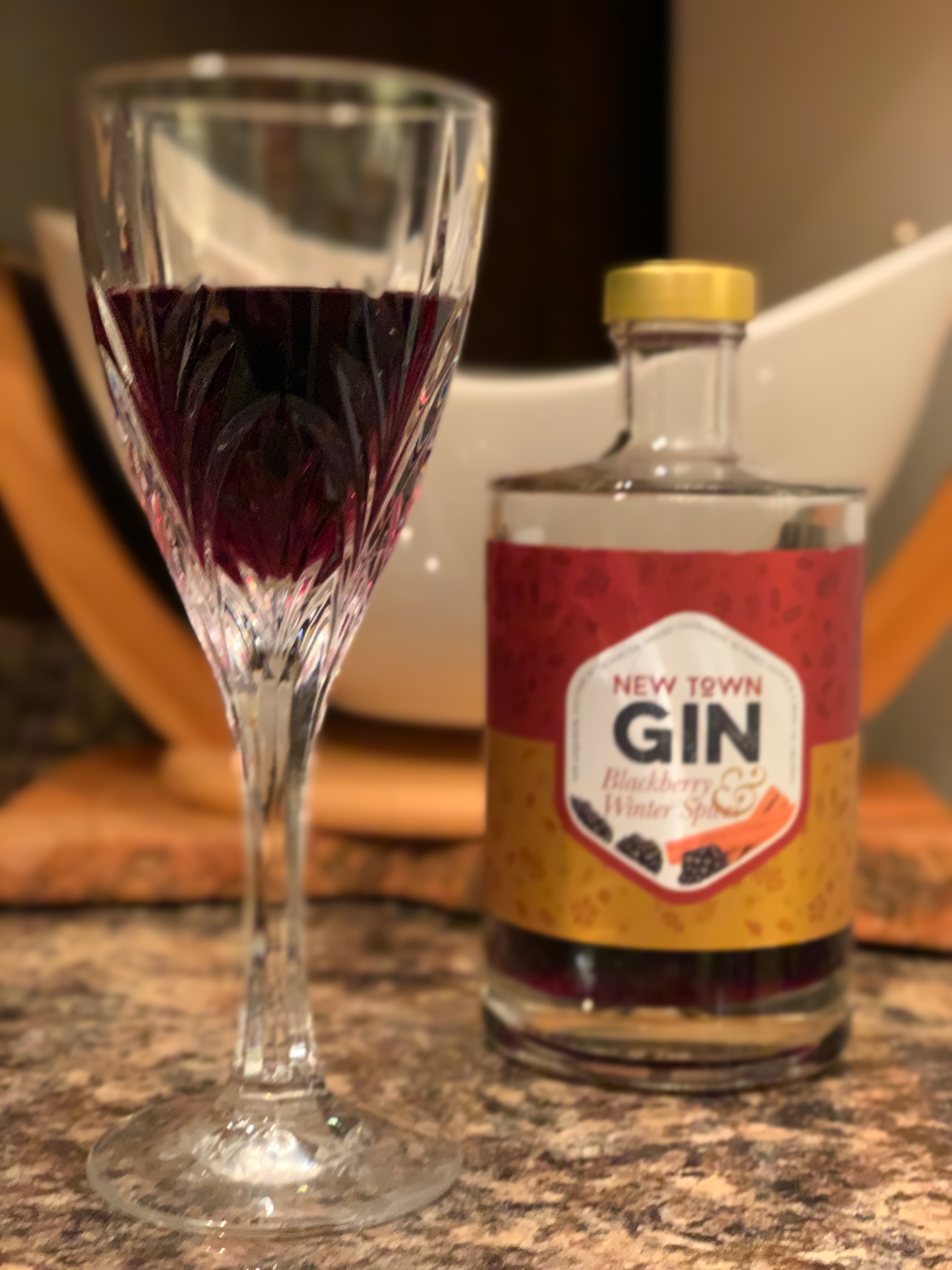 New Town Gin Blackberry & Winter Spice Liqueur (Wharf Distillery ...